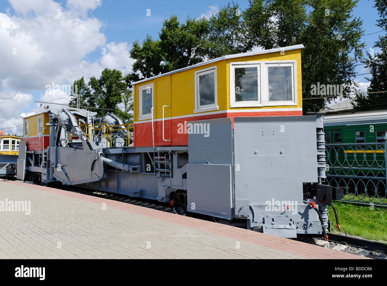 Railway snowplow SS1. Moscow railway museum, Russia. Built in 1960 ...