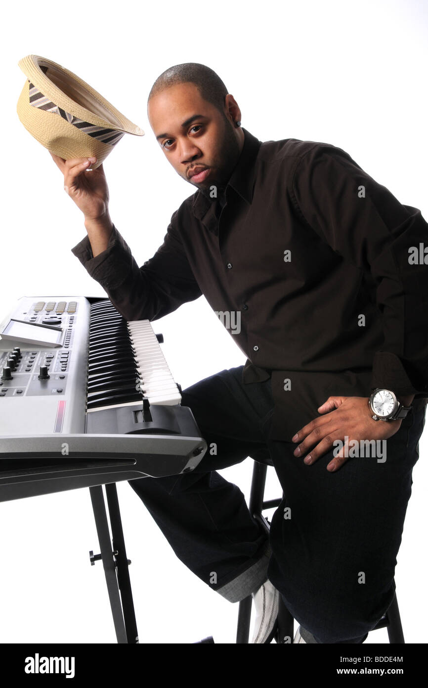 African american musician posing keyboard hi-res stock photography and ...