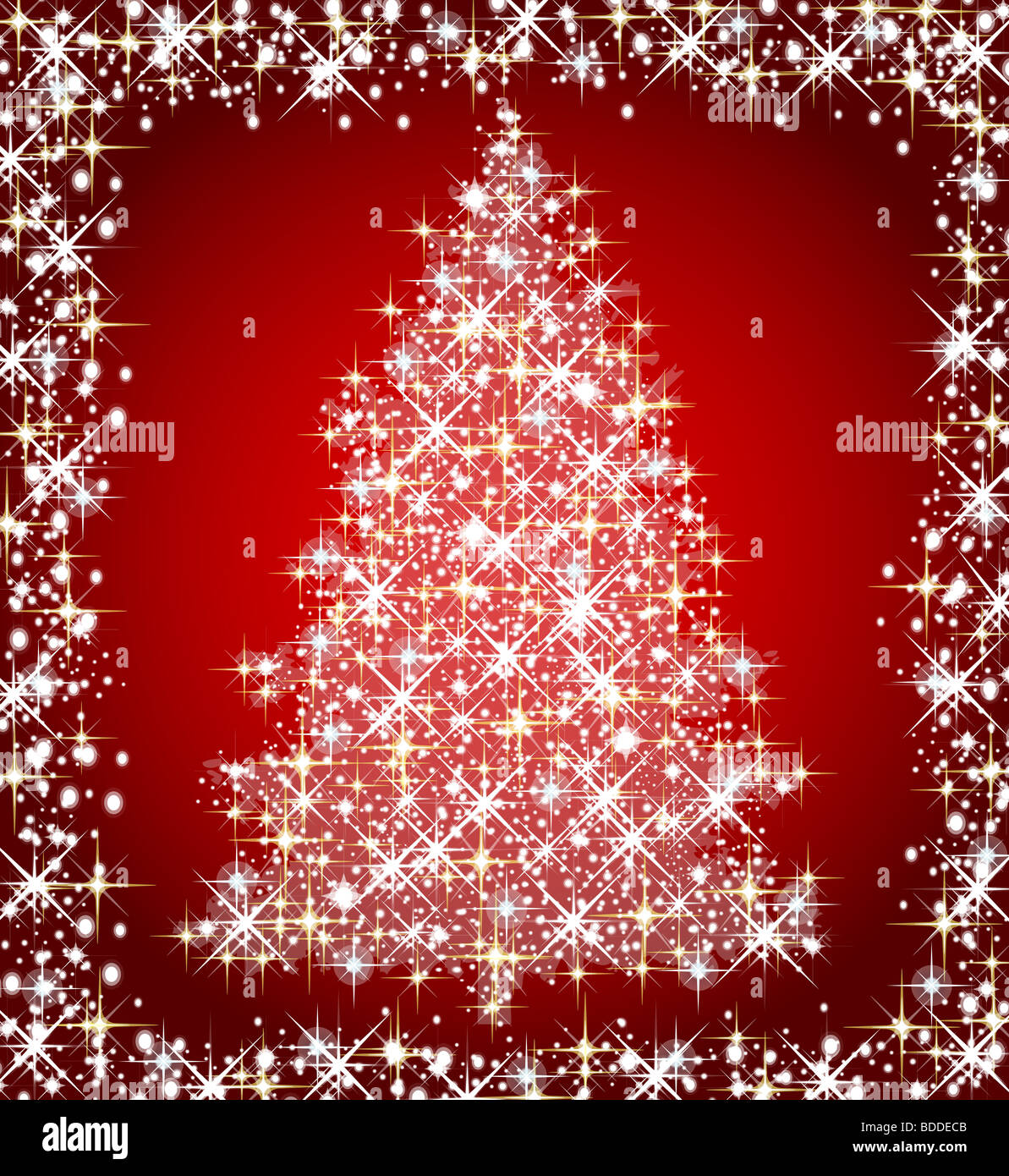 illustration of a christmas star tree on red background Stock Photo - Alamy