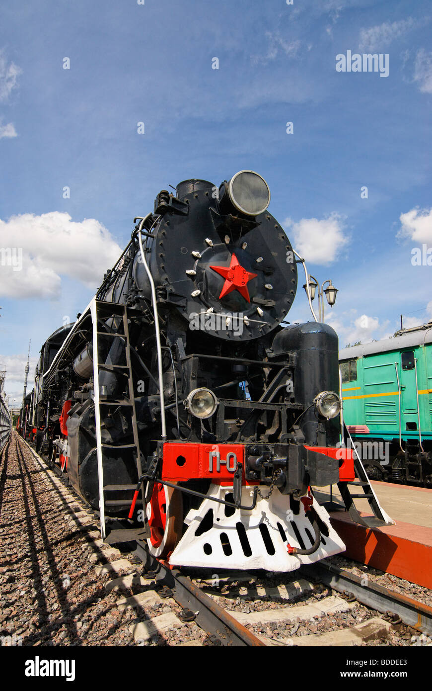 Soviet steam locomotive P-0001 Pobeda Victory. Built in 1945 Stock ...