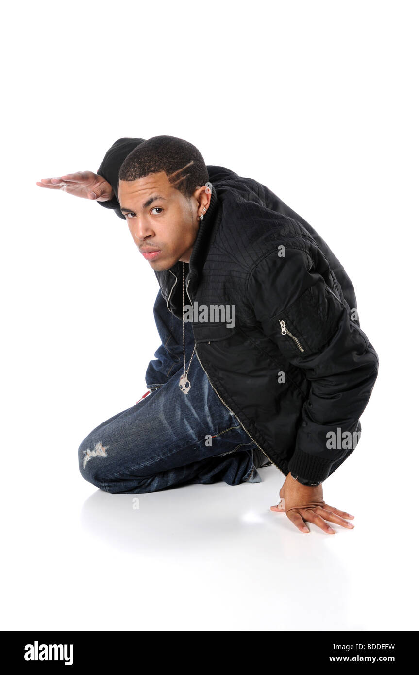 Young African American breakdancer performing Stock Photo - Alamy