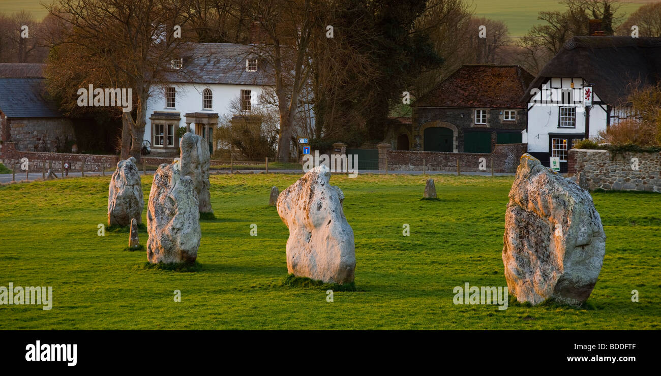 Avebury stone circle Avebury Marlborough Wiltshire England Stock Photo ...