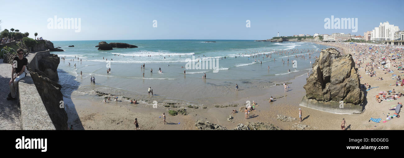 Biarritz beach and bay, Biarritz, France Stock Photo - Alamy