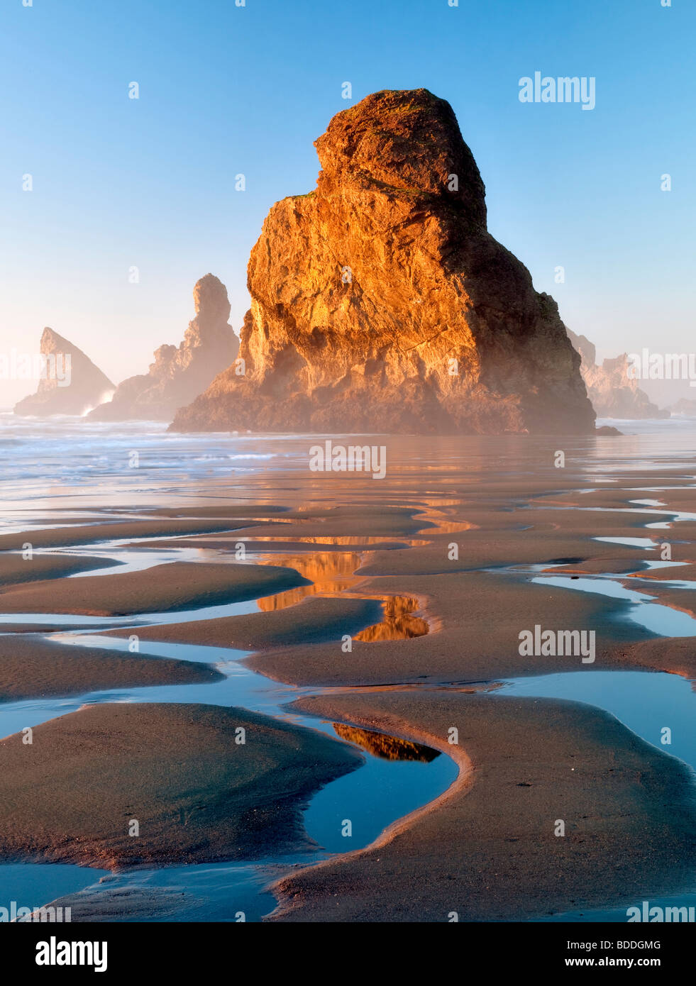 Sea stacks and low tide reflecting pools at Samuel H. Boardman State ...