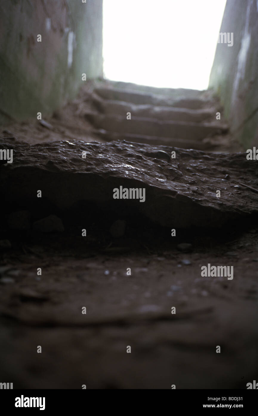 Inside bunker stairs hi-res stock photography and images - Alamy