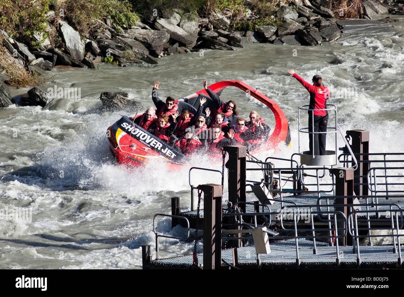 Shotover Jet Boat on the Shotover River in Queenstown, New Zealand ...