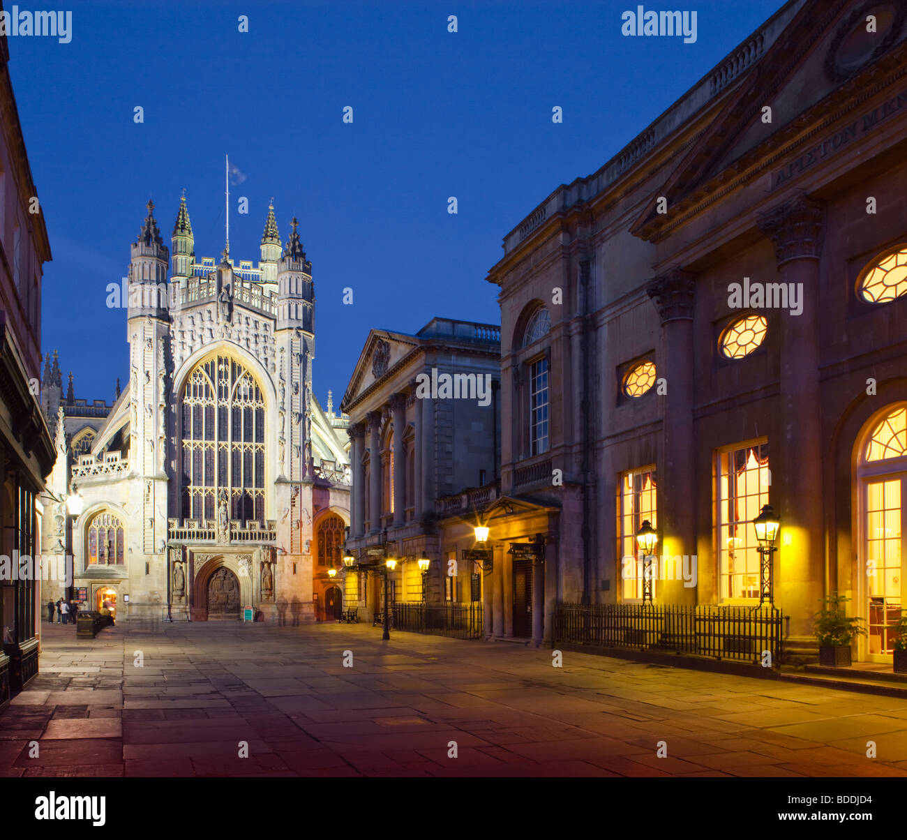 Bath Abbey Bath Avon England at twilight Stock Photo - Alamy