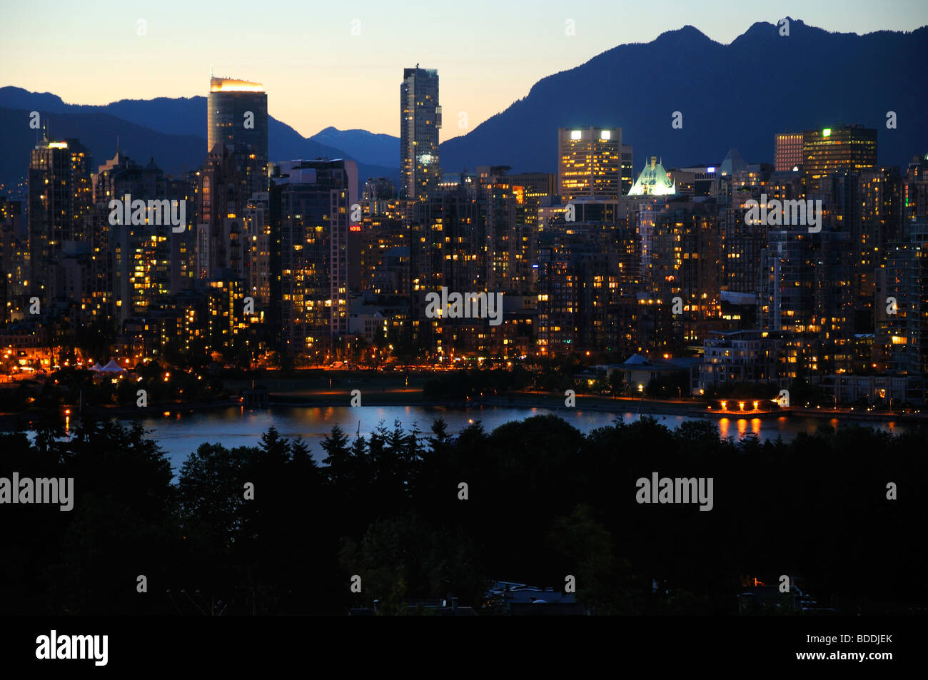 The City of Vancouver, British Columbia, Canada at night Stock Photo - Alamy