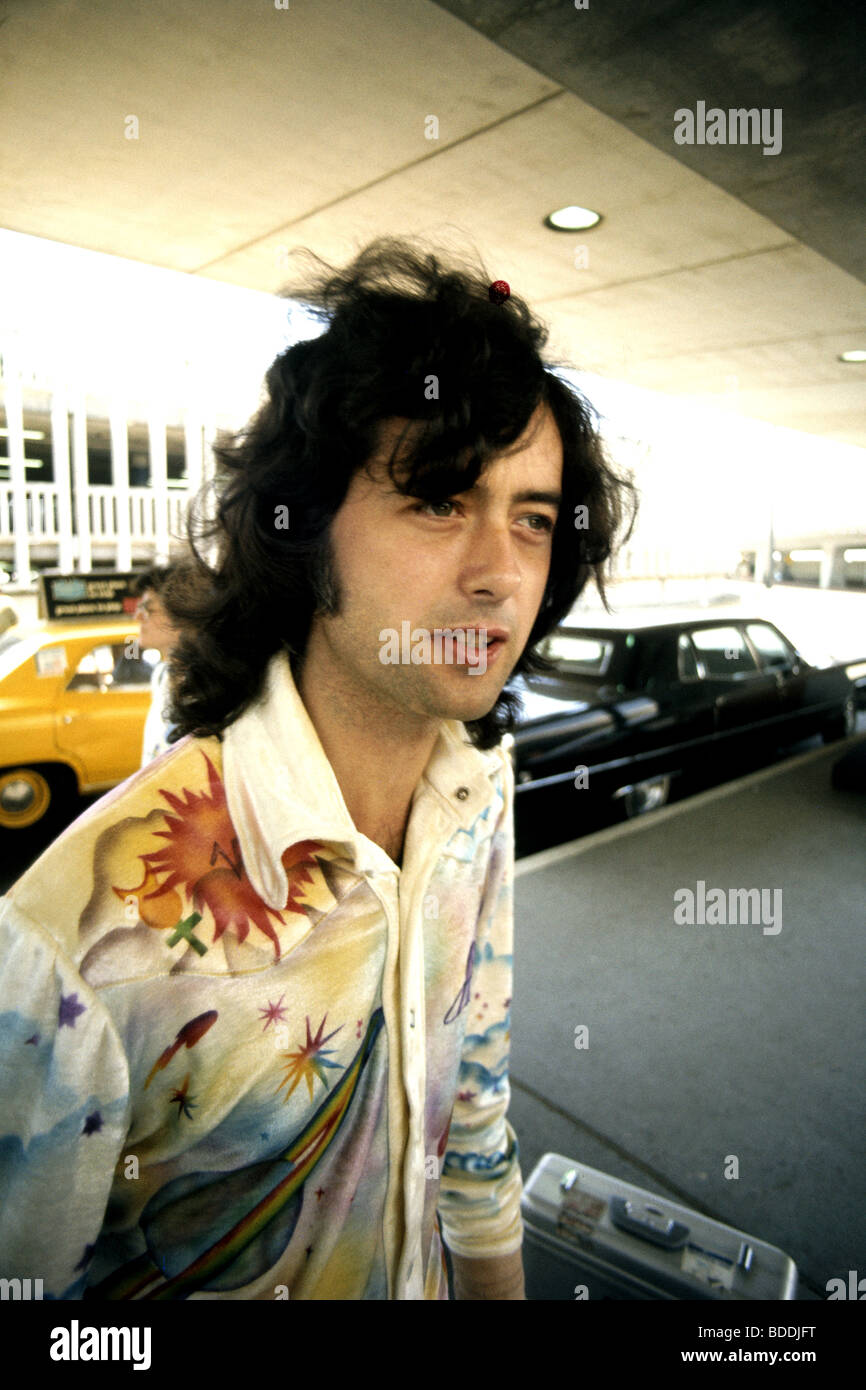 LED ZEPPELIN - Jimmy Page at Los Angeles Airport about 1975 Stock Photo ...