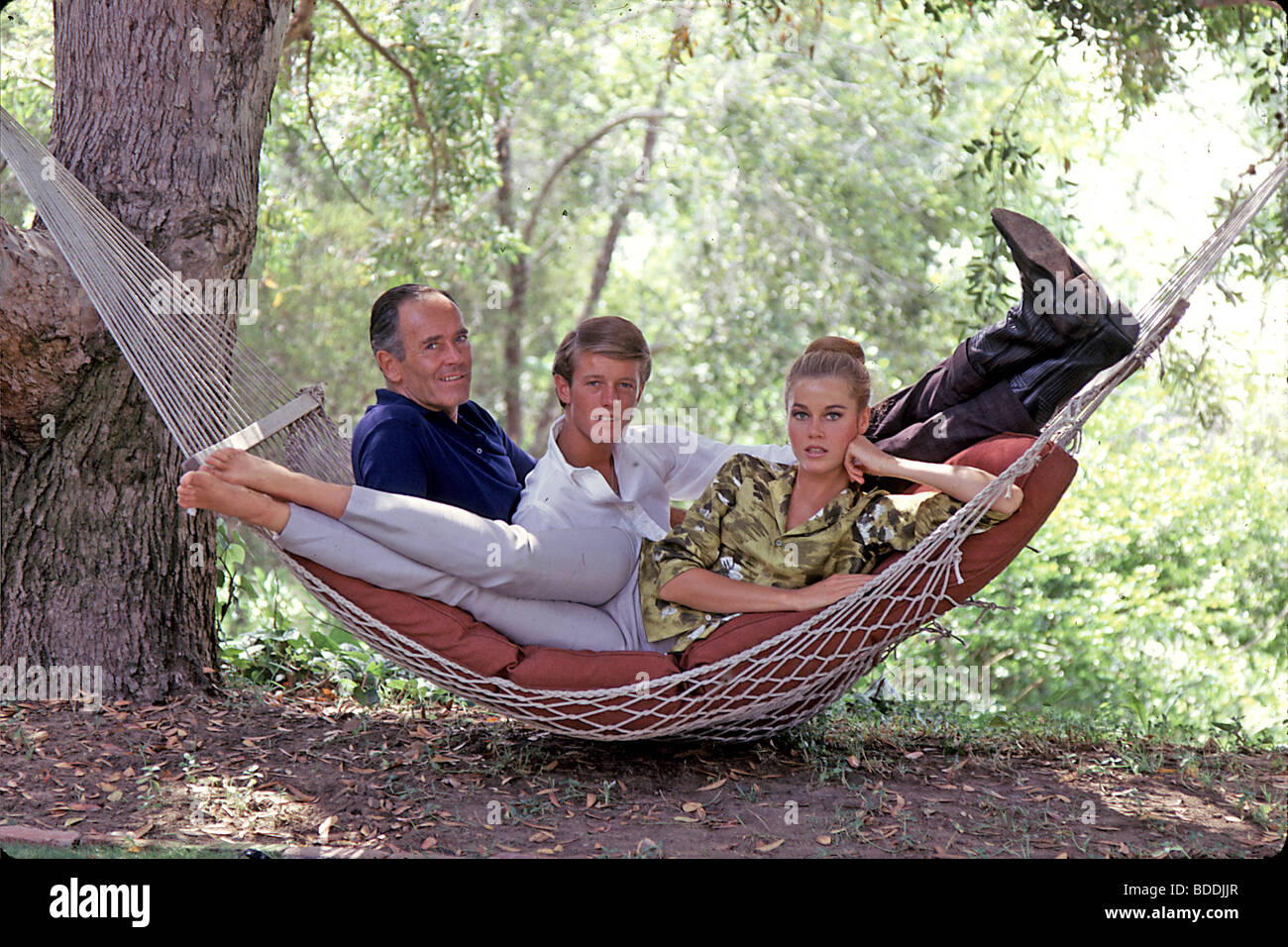 FONDA FAMILY about 1966 - from left Henry, Peter and Jane Stock Photo ...