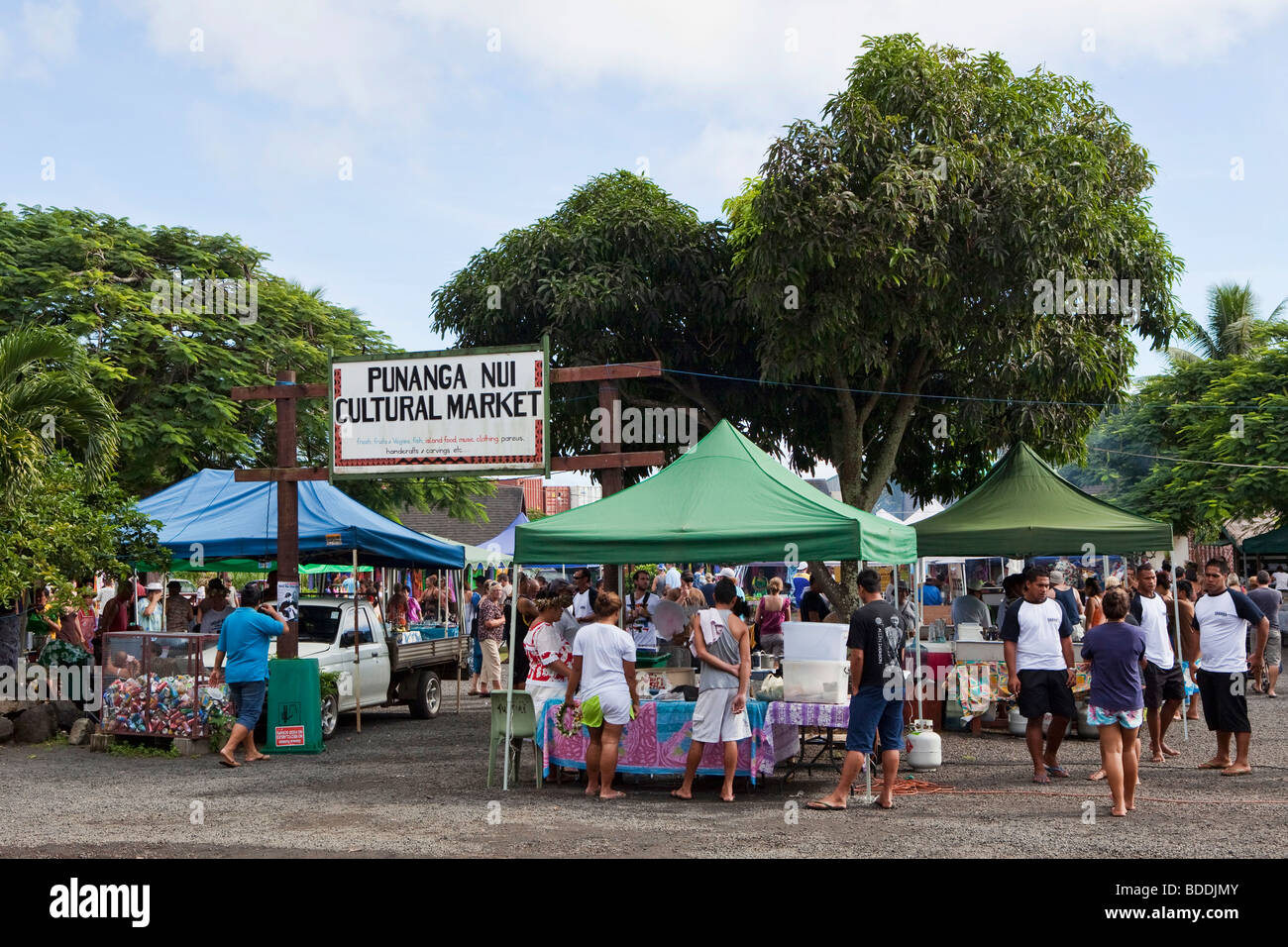Punanga Nui Cultural Market on Rarotonga in The Cook Islands Stock ...