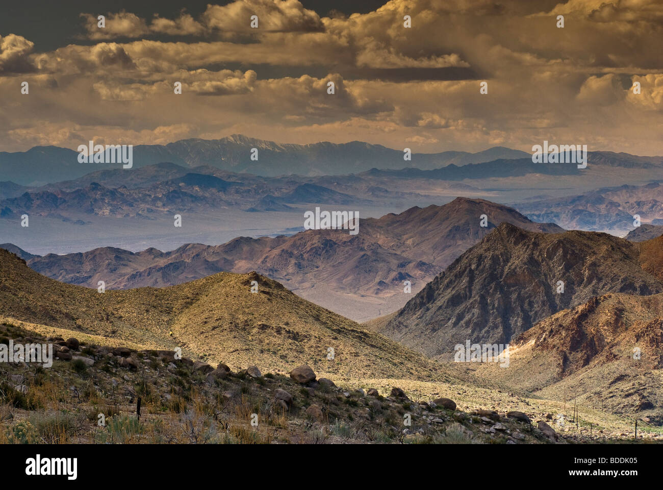 Telescope Peak covered with snow in April over Death Valley seen from ...