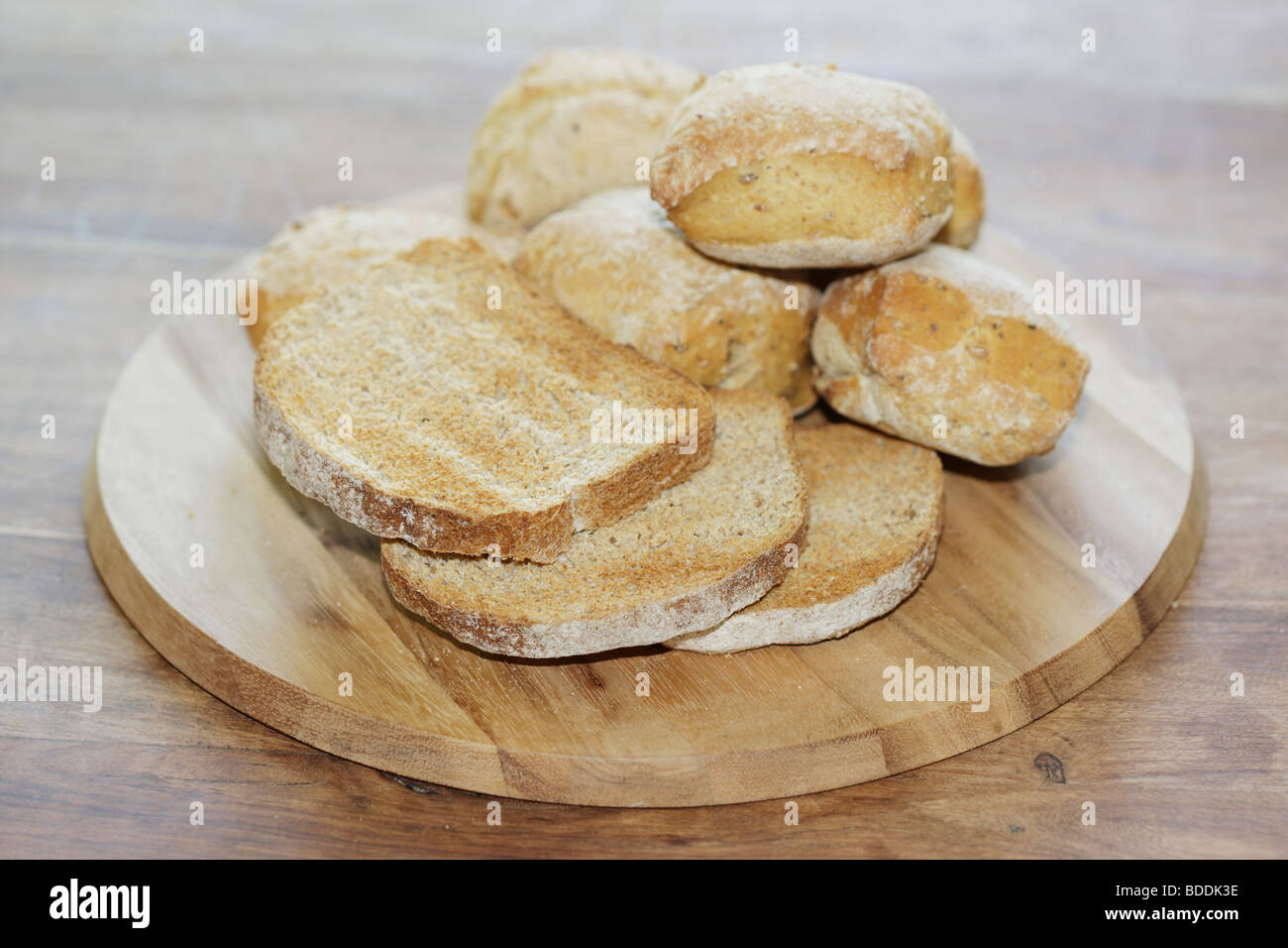 Bread Rolls and Wholemeal Toast Stock Photo - Alamy