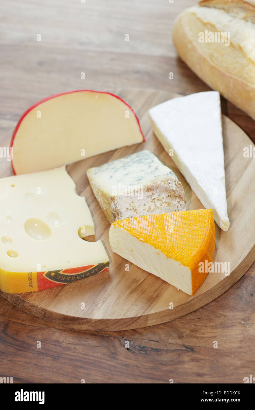Selection Or Assortment Of Fresh Tasty Cheeses On A Dessert Cheese ...