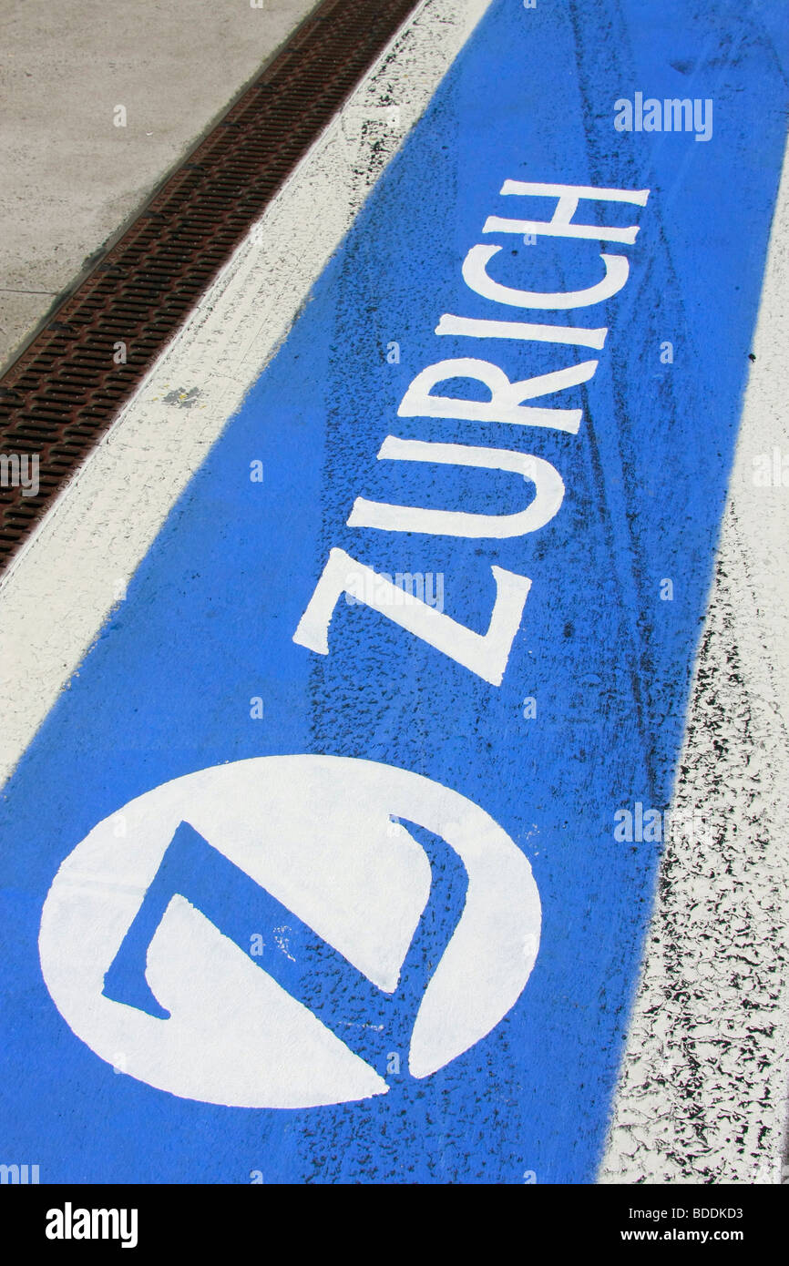 Advertisement of Zurich insurance company, Nuerburgring, Germany Stock ...