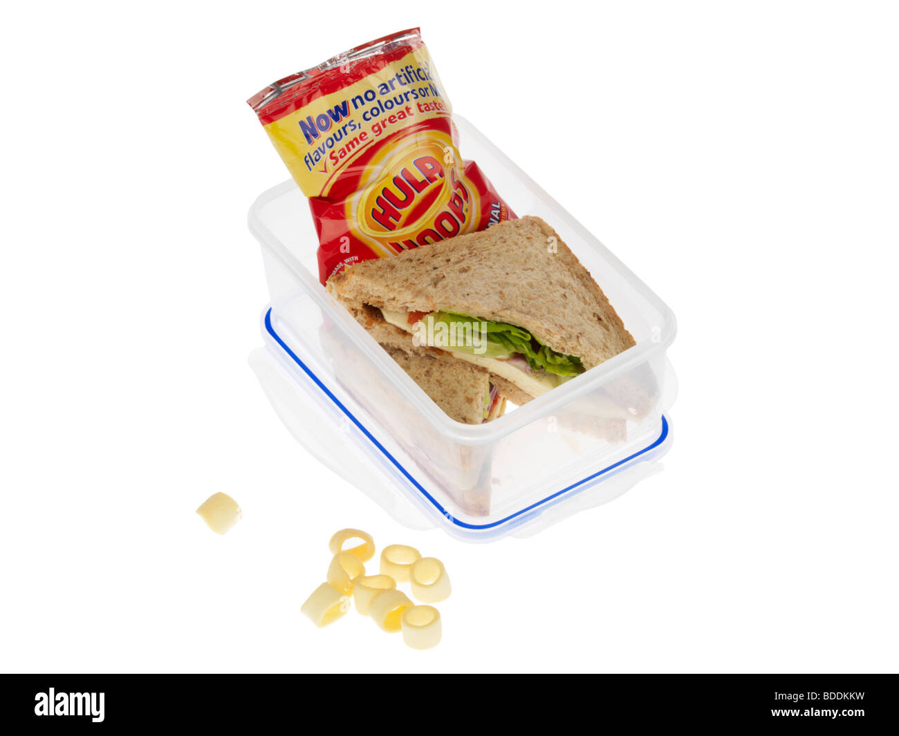 Lunchbox with a Sandwich and Crisps Stock Photo - Alamy