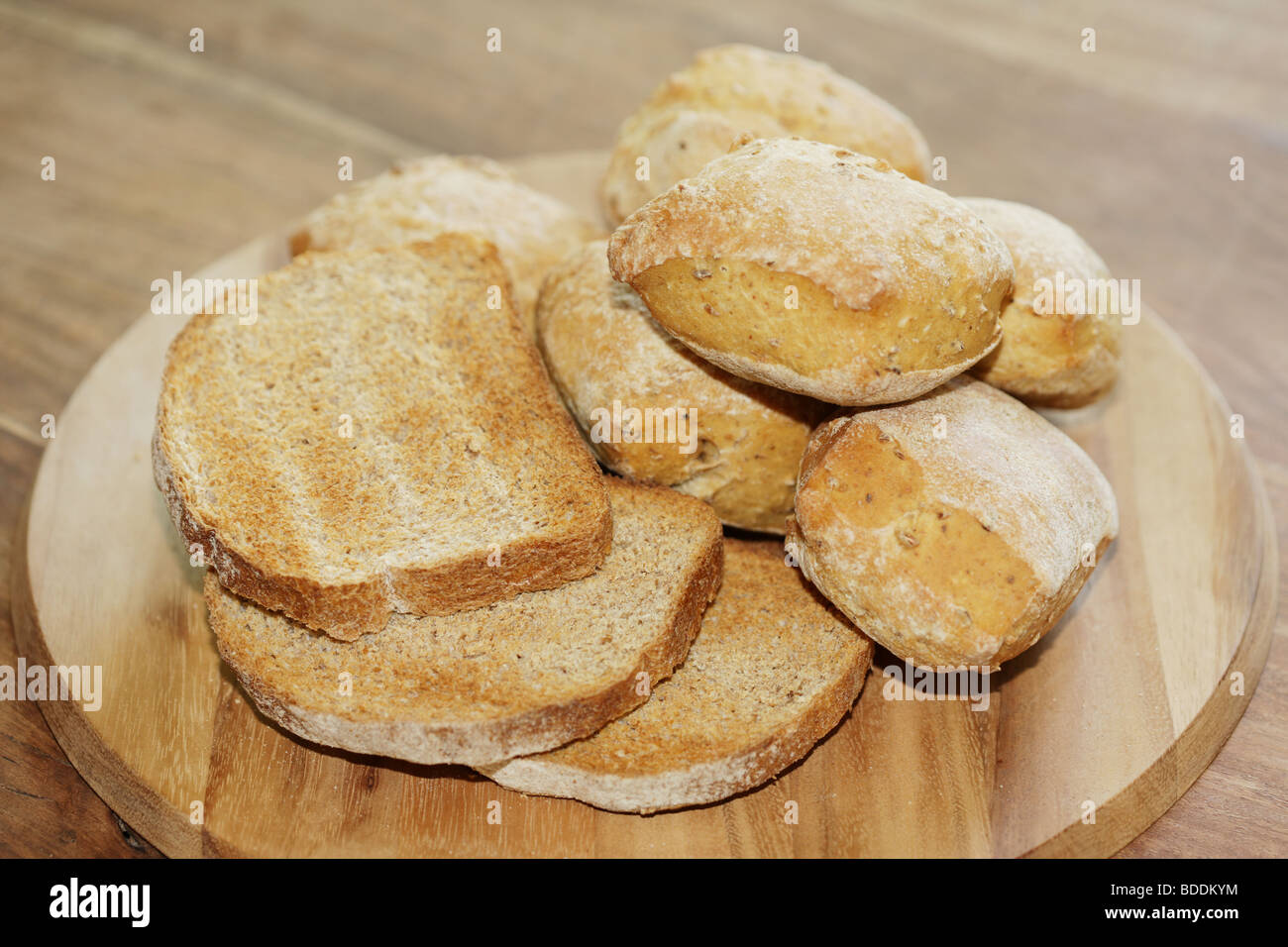 Bread Rolls and Wholemeal Toast Stock Photo - Alamy