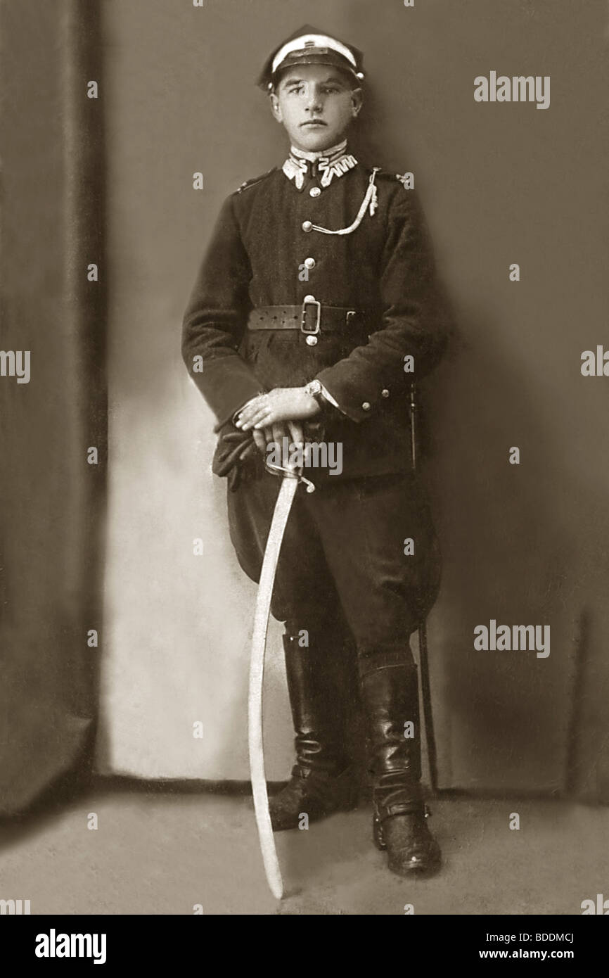 Portrait of a young man in a military uniform with a sash Stock Photo ...