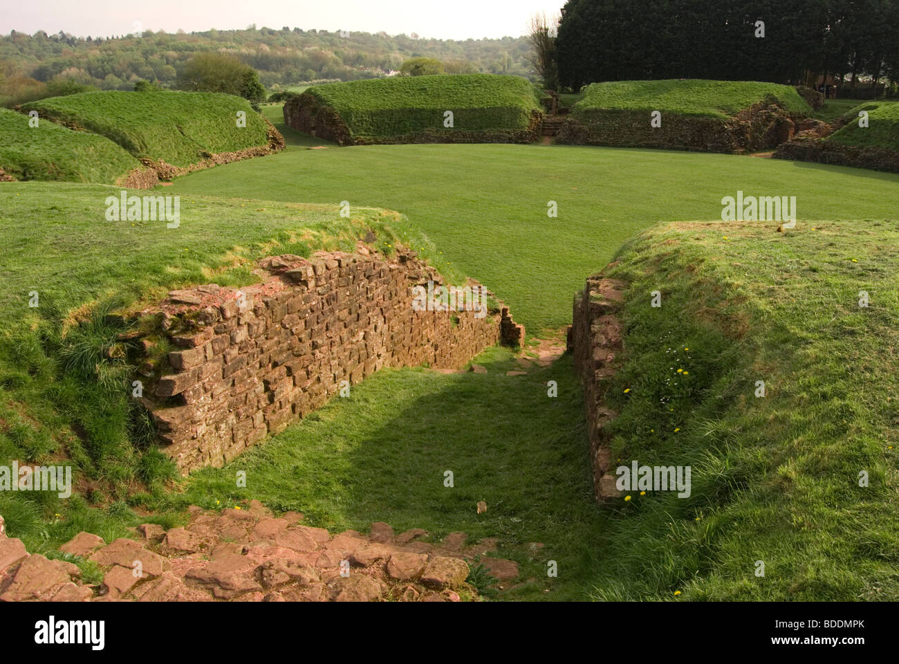 The Roman amphiteatre at Caerleon, Wales Stock Photo - Alamy