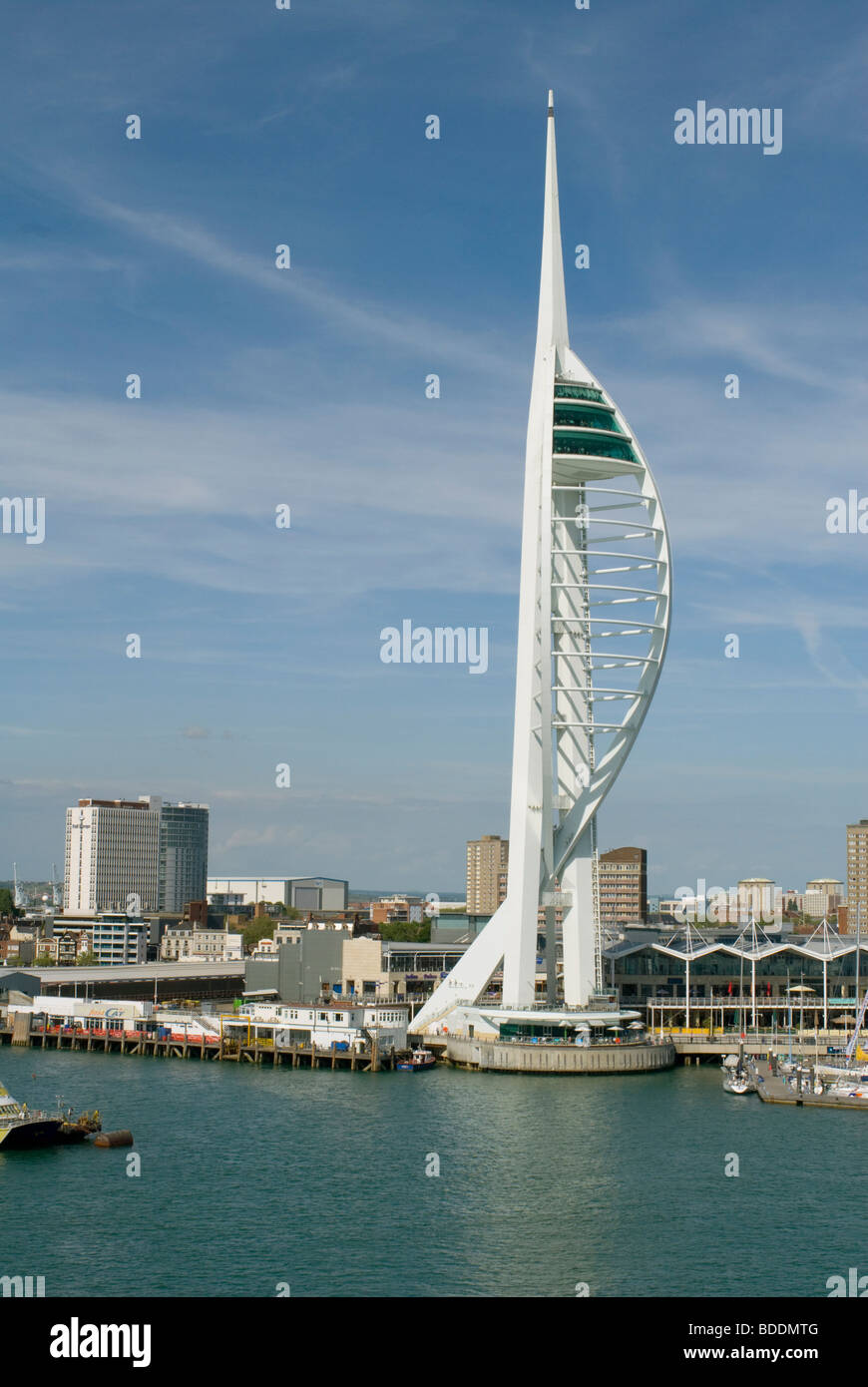 The Spinnaker Tower in Portsmouth viewed from offshore Stock Photo - Alamy
