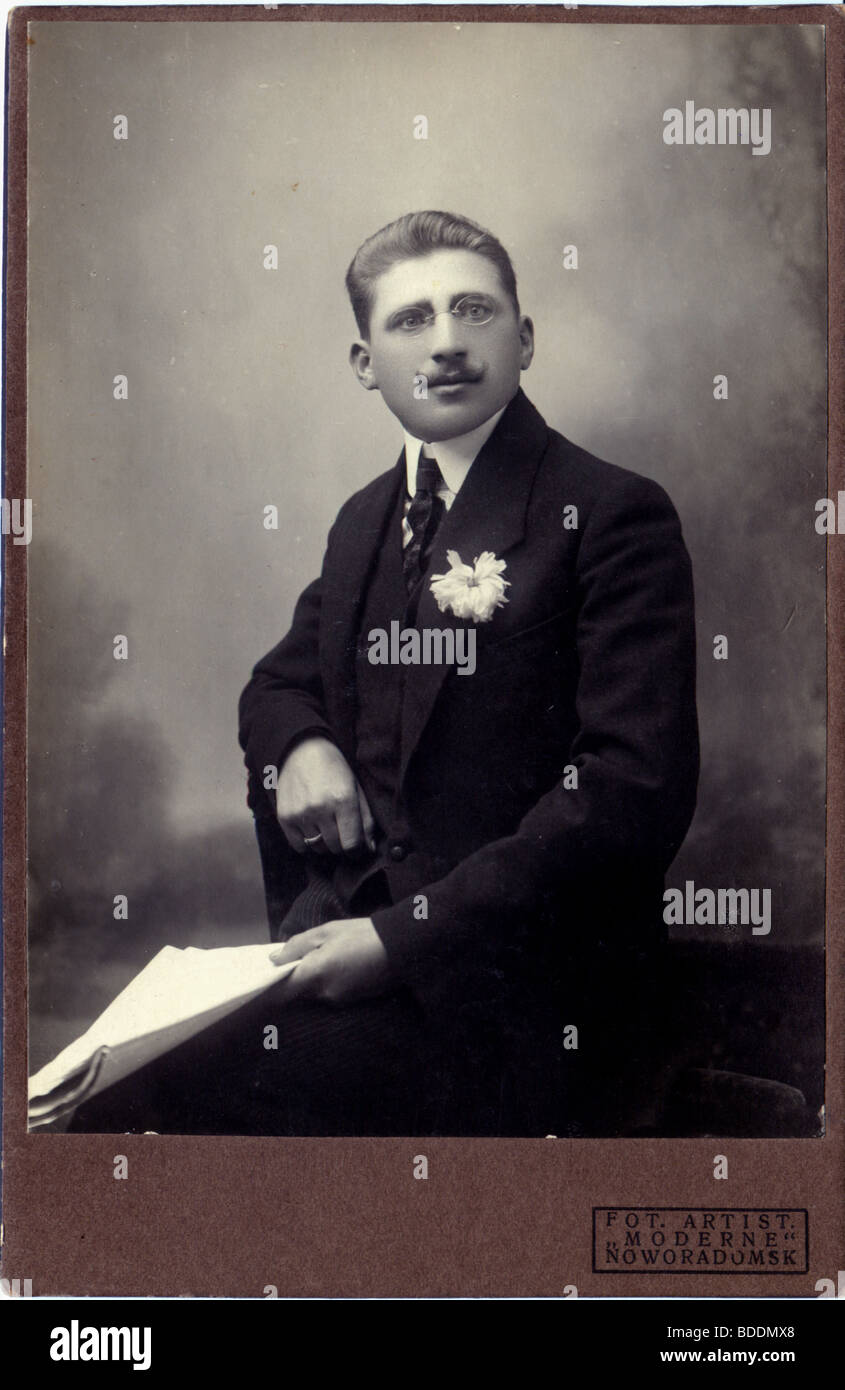 Old studio photo of a young man Stock Photo - Alamy