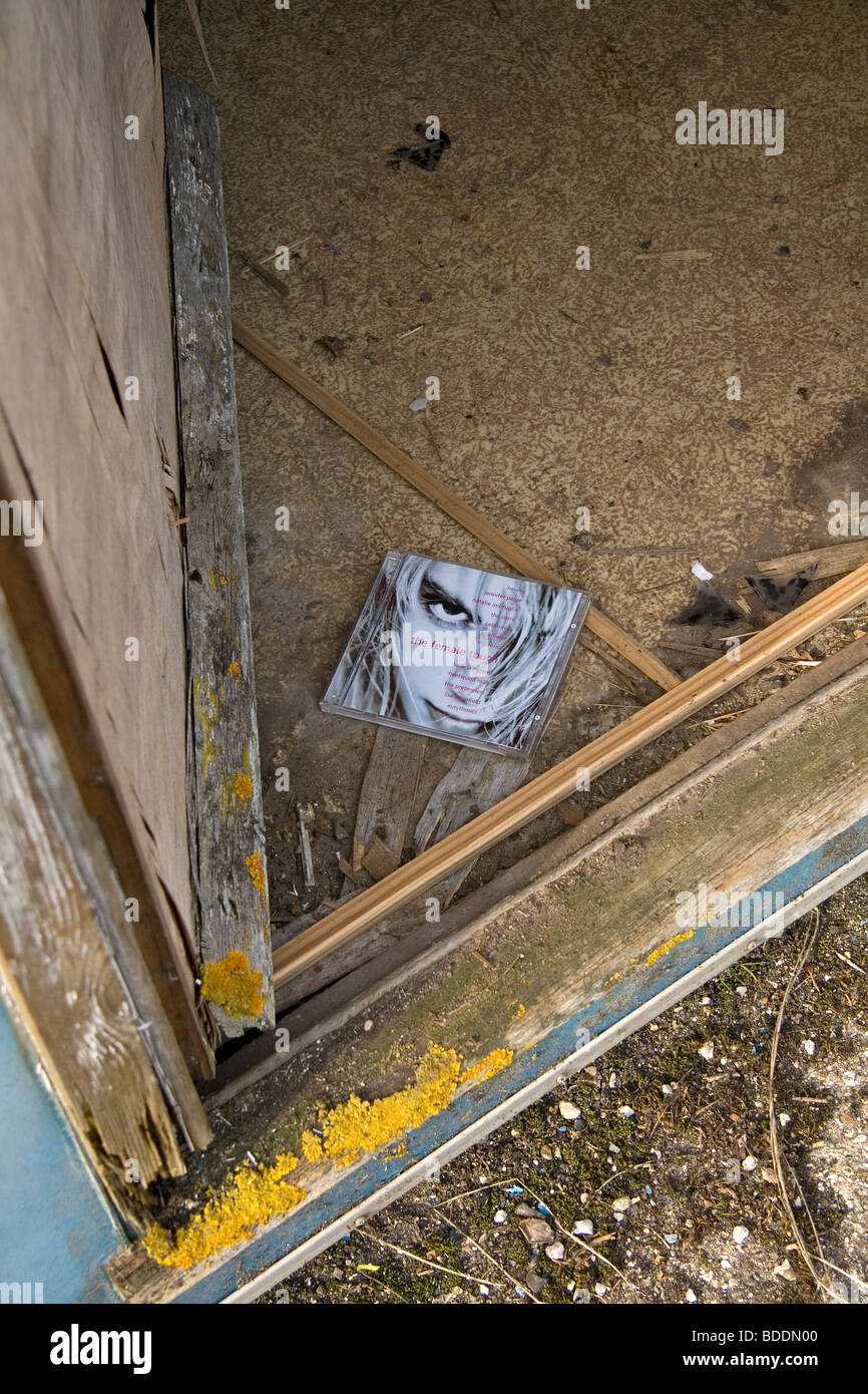 CD case in a disused building Stock Photo - Alamy