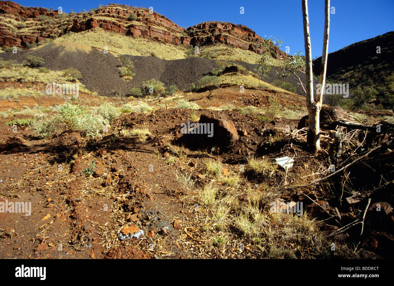 The abadoned site of the Wittenoom asbestos mine, in the Hamersley ...