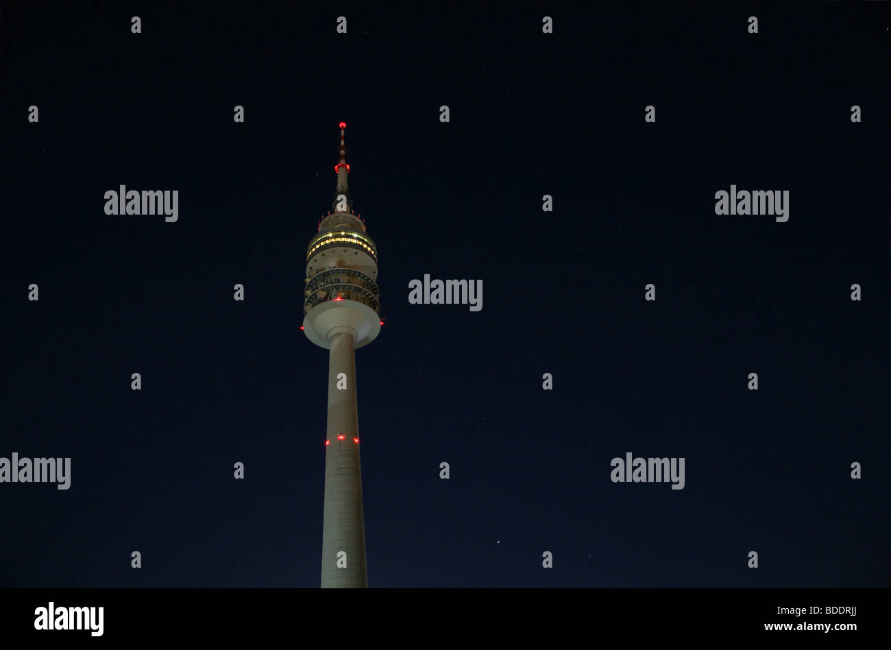 The Munich Olympic tower at night, Germany Stock Photo - Alamy