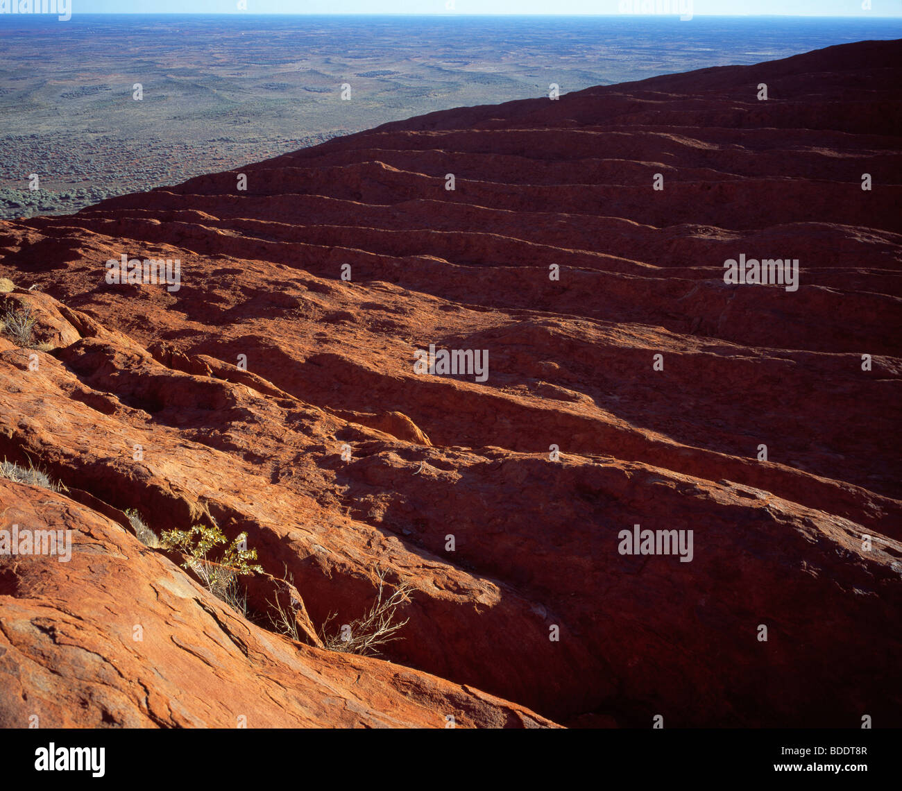 Water channels on the summit of Uluru (Ayers Rock). Northern Territory ...