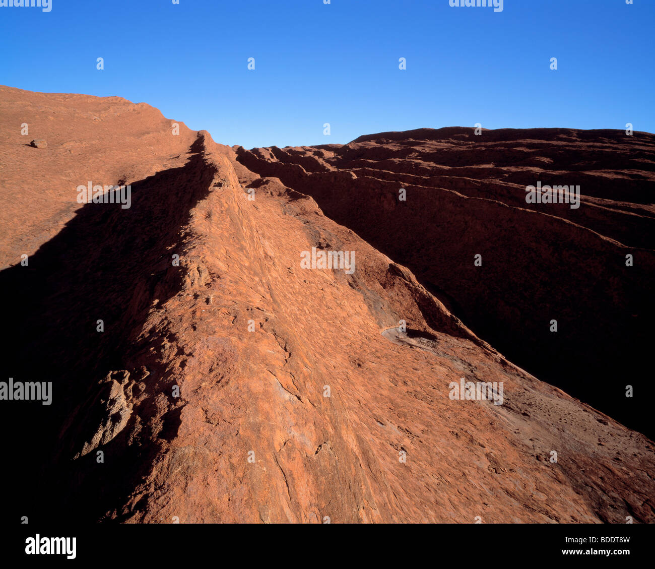 Water channels on the summit of Uluru (Ayers Rock). Northern Territory ...