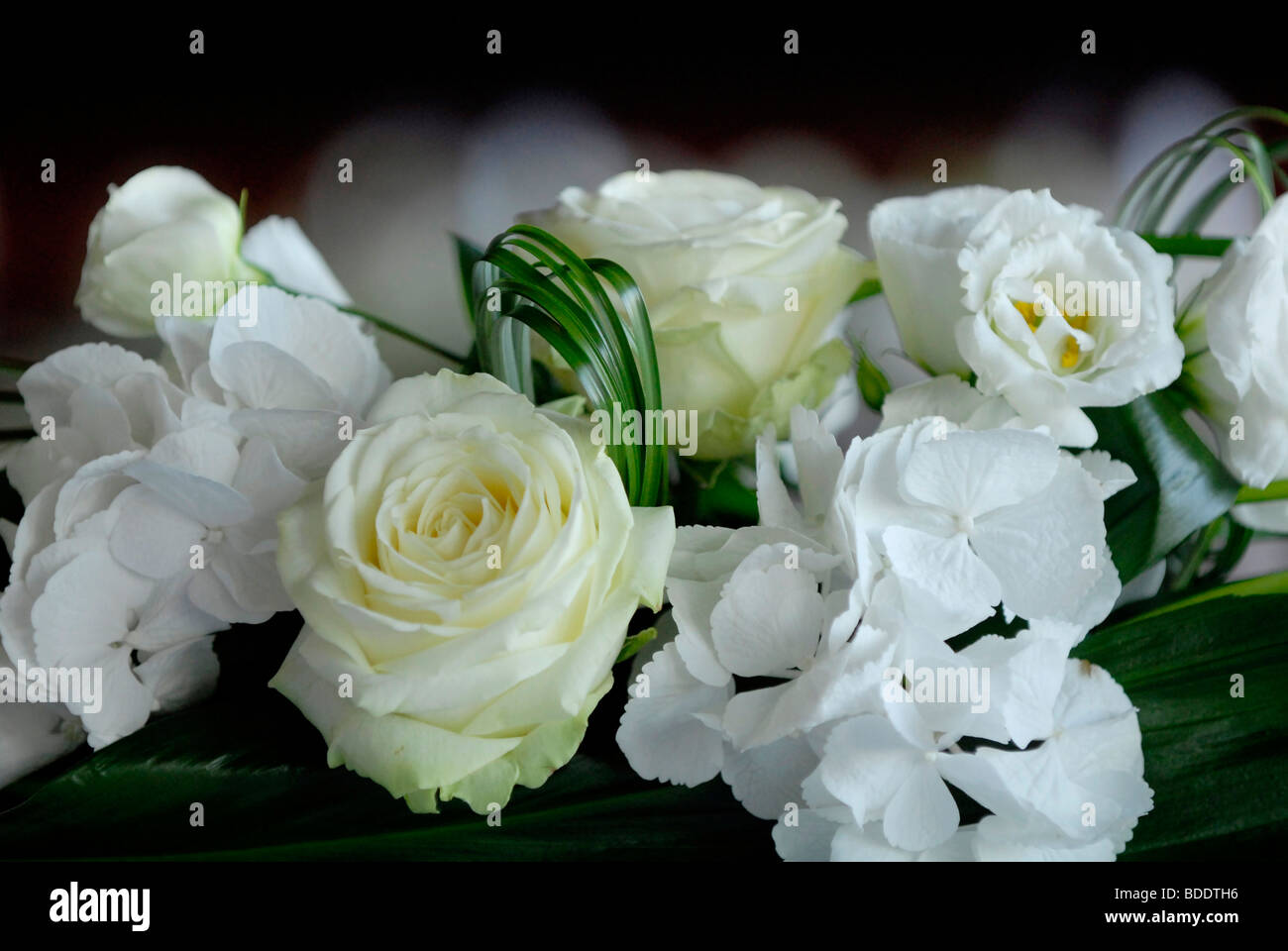 Flowers on display at a wedding Stock Photo - Alamy