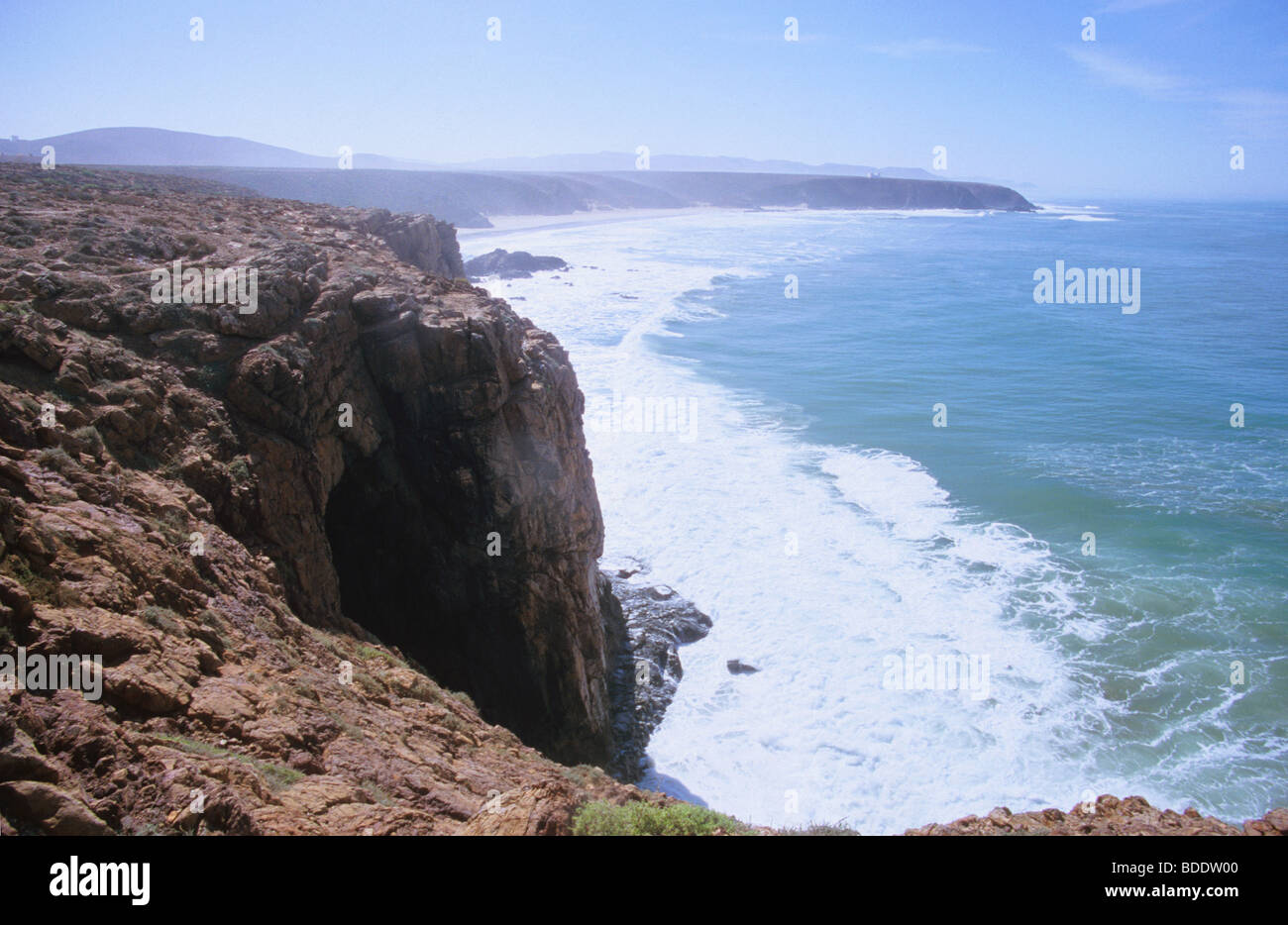 The waves of the north Atlantic breaking on the coast of southern ...