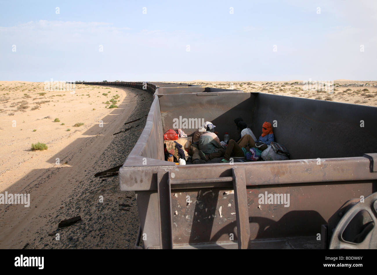 Riding in the empty cargo carriages of the ore train - the longest in ...