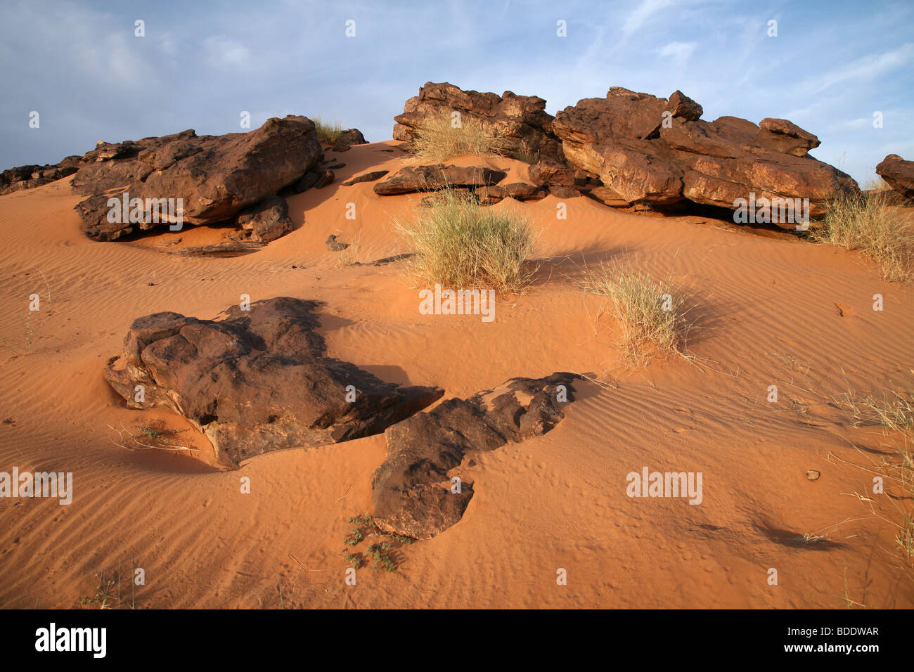The Adrar Mountains, near Terjit oasis, in the Sahara Desert of eastern ...