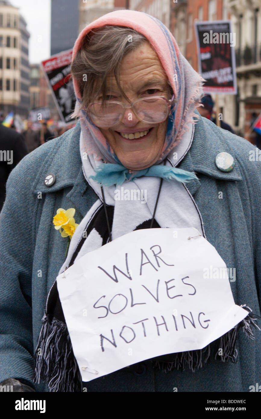 Old lady protester hi-res stock photography and images - Alamy
