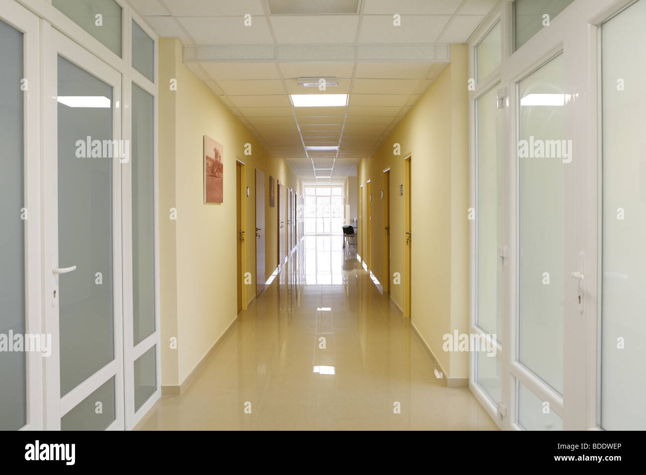 Empty hospital hallway Stock Photo - Alamy