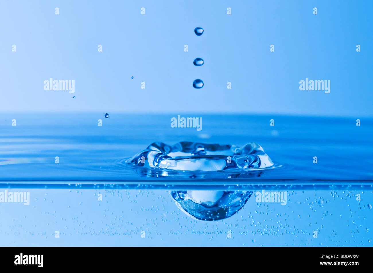 beautiful splash of water blue drops Stock Photo - Alamy