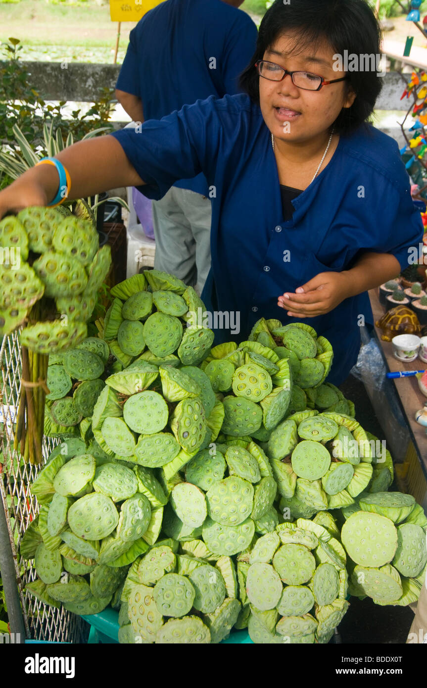 lotus root for sale at a floating market in Bangkok Thailand Stock ...