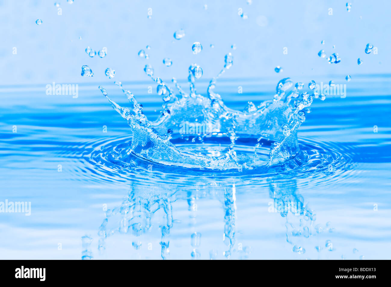 beautiful splash of water blue drops Stock Photo - Alamy