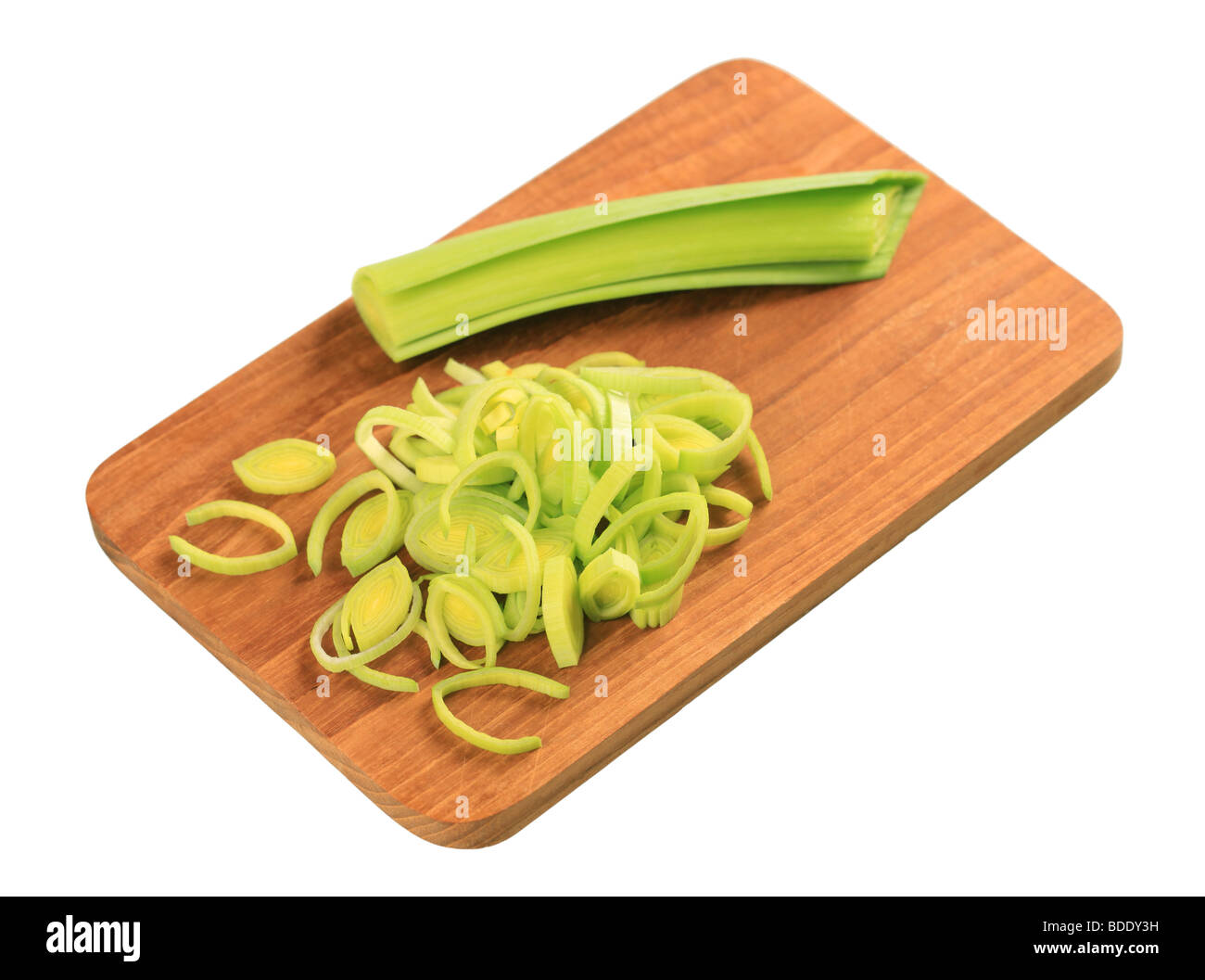 Fresh leek stem chopped Cut Out Stock Images & Pictures - Alamy