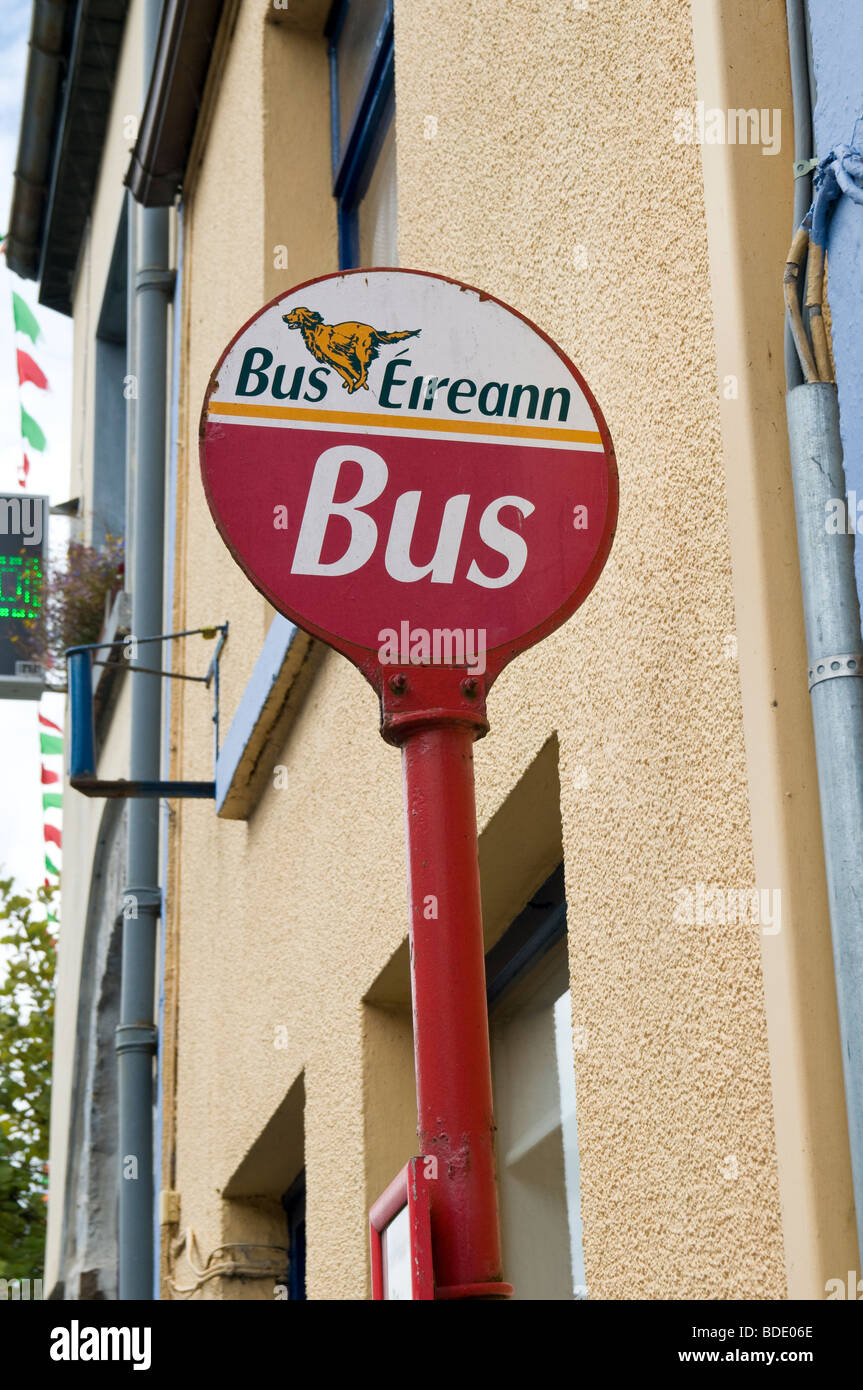 A Bus Eireann bus stop in an Irish village Stock Photo - Alamy