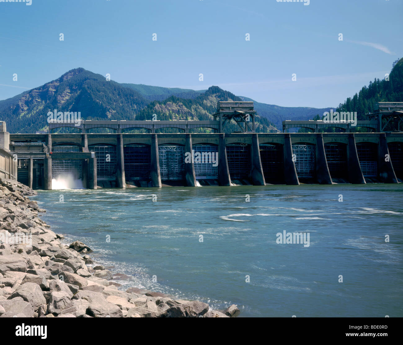 Bonneville Dam on the Columbia River Gorge Oregon Stock Photo - Alamy