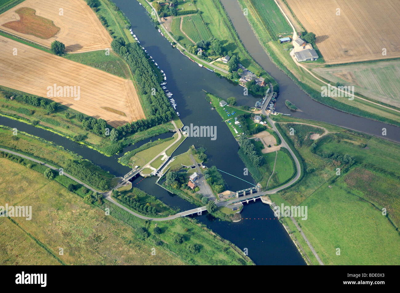 Aerial view of Denver Sluice Stock Photo - Alamy
