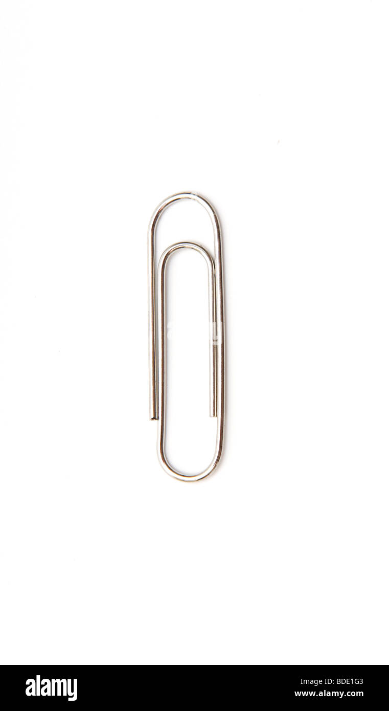 Paper clip on white background Stock Photo - Alamy
