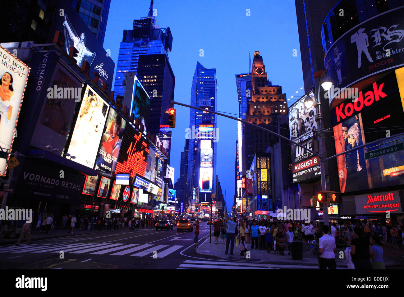 Times Square at dusk Stock Photo - Alamy