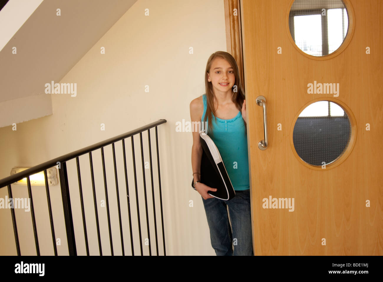 girl leaving class Stock Photo - Alamy