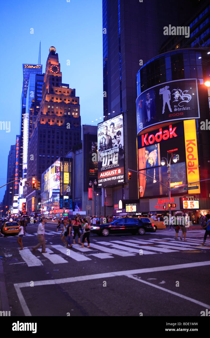Times Square at dusk Stock Photo - Alamy