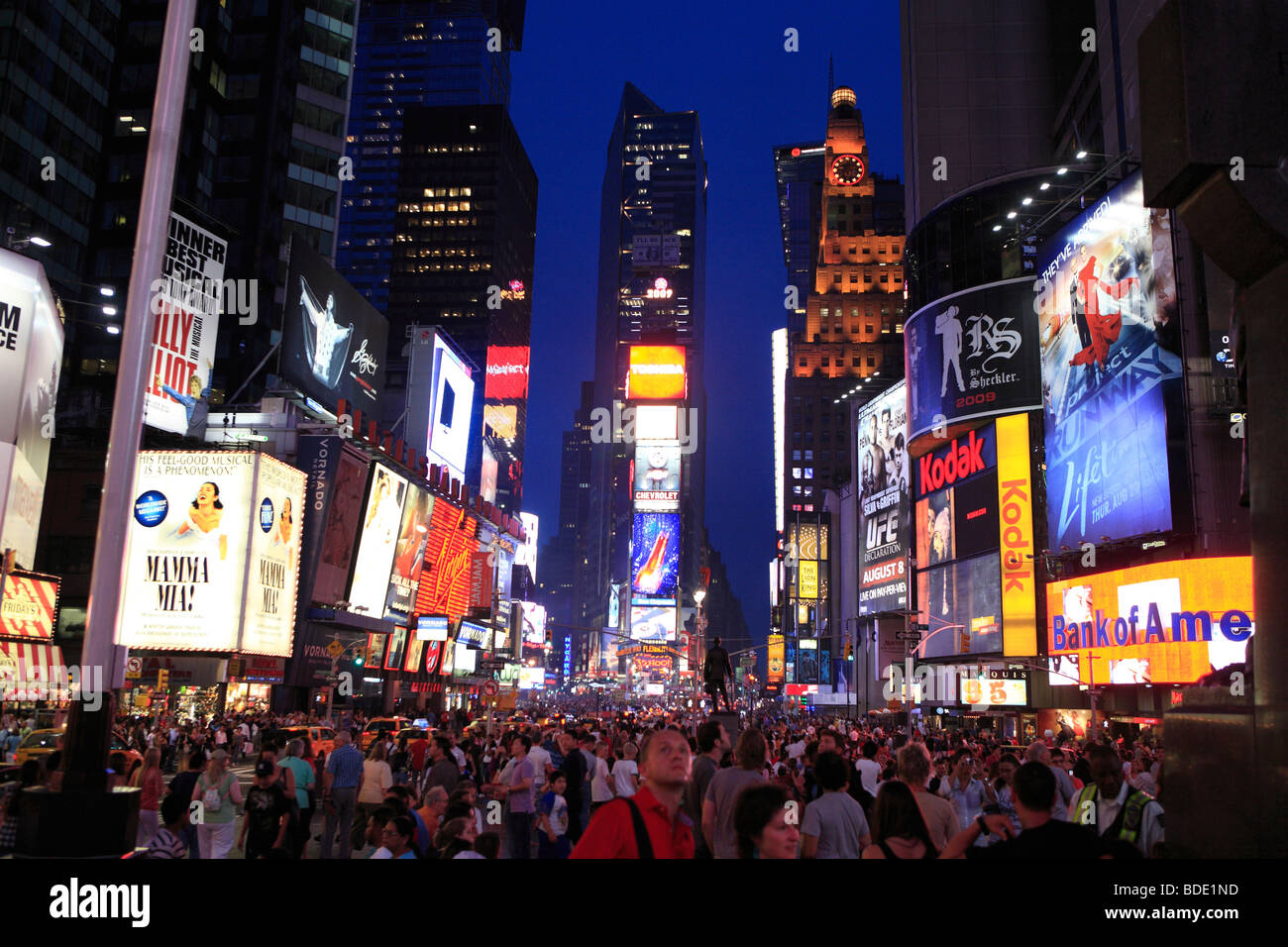 Times Square, New York at Dusk Stock Photo - Alamy