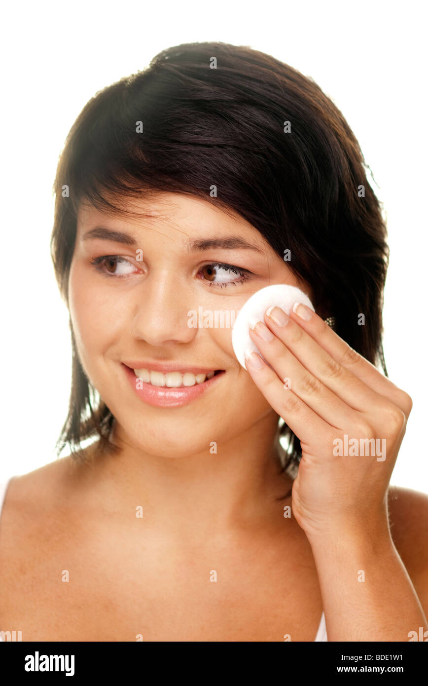 girl removing make up Stock Photo - Alamy
