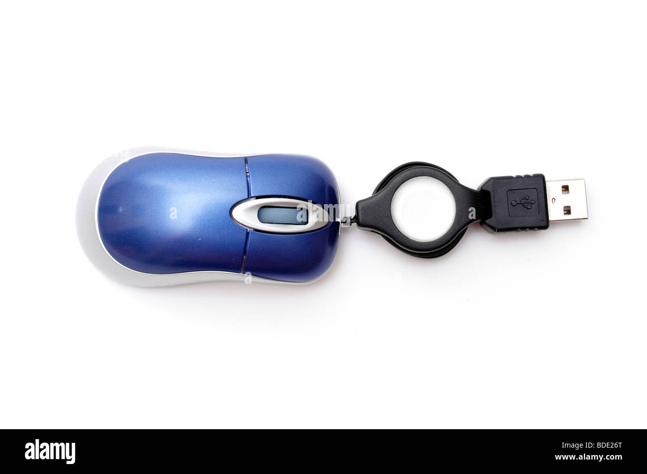 Travel usb mouse isolated on white background Stock Photo - Alamy